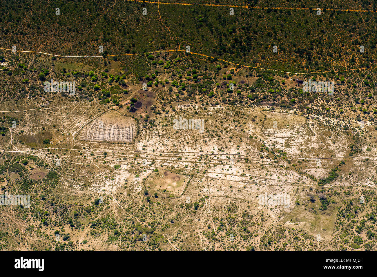 Aerial view Botswana Stock Photo - Alamy