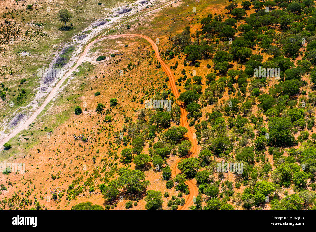 Aerial view Botswana Stock Photo - Alamy