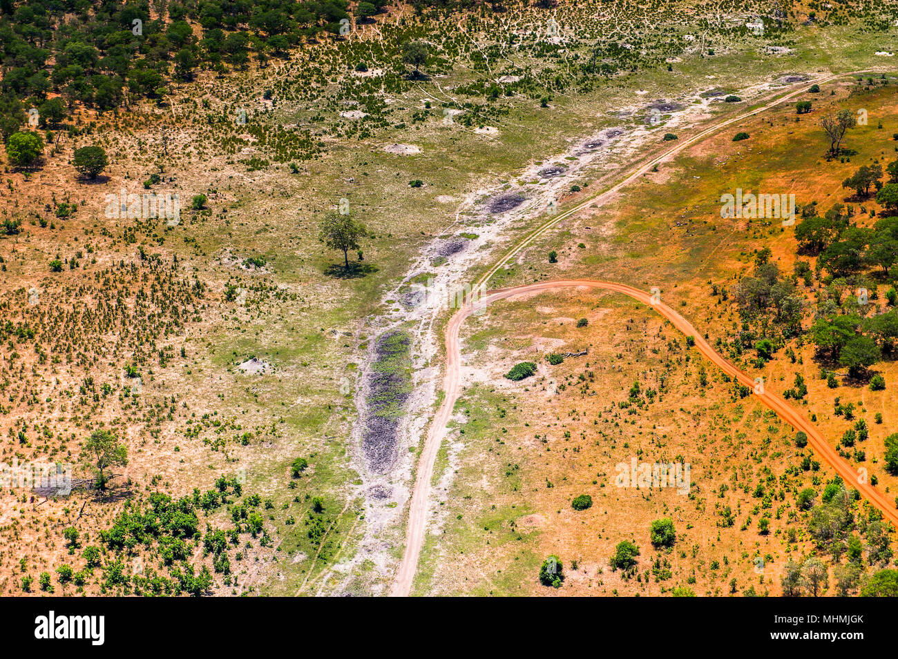 Aerial view Botswana Stock Photo - Alamy