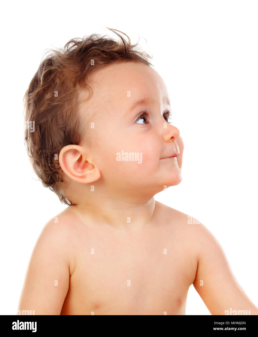 Beautiful baby with a soft skin isolated on a white background Stock ...
