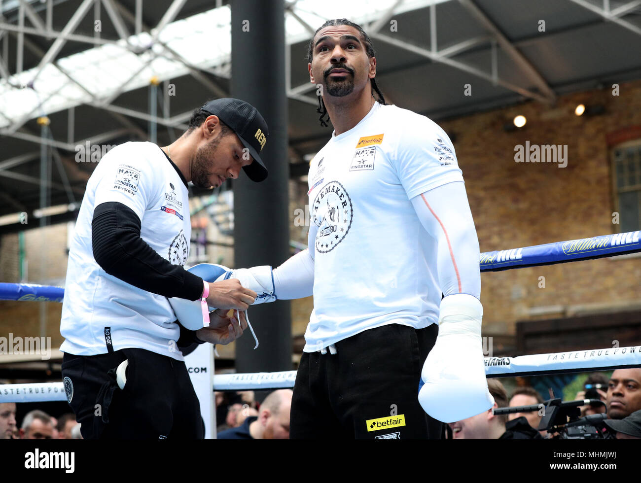 David Haye during the workout at Spitalfields Market, London Stock ...