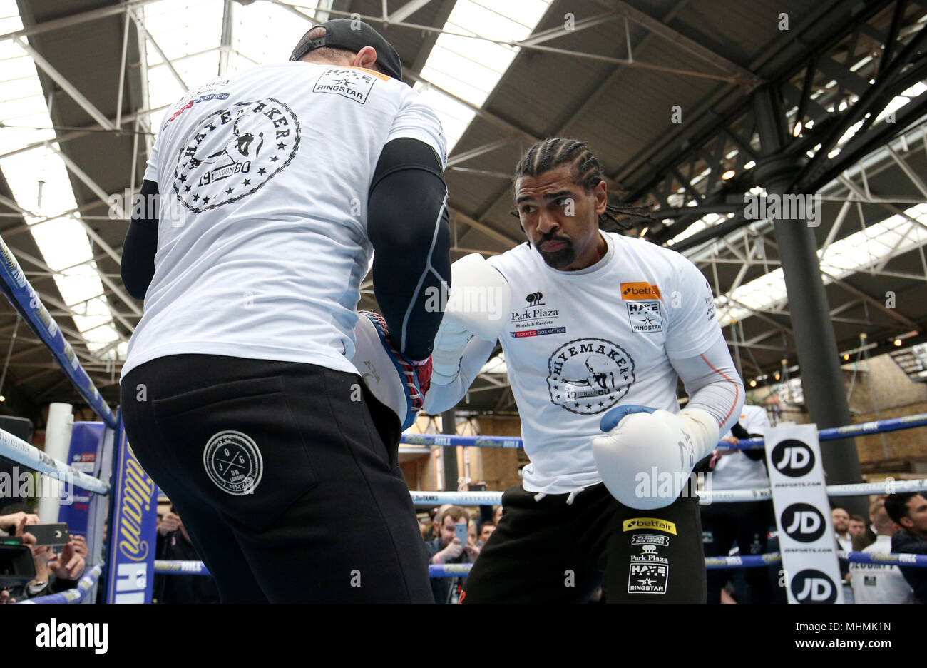 David Haye during the workout at Spitalfields Market, London Stock ...