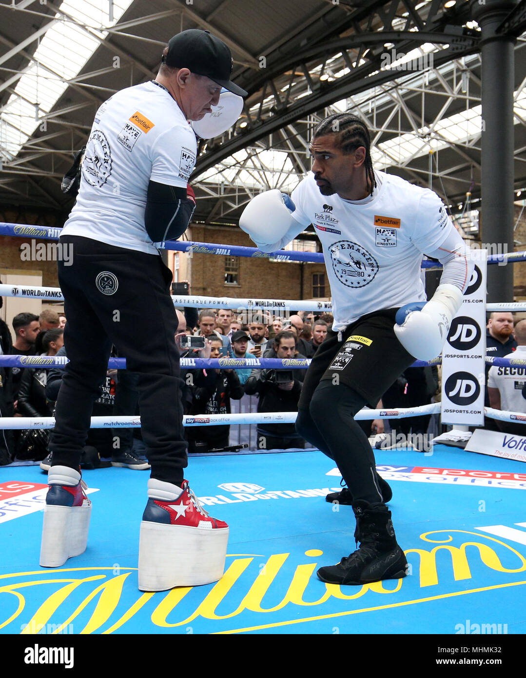 David Haye during the workout at Spitalfields Market, London Stock ...