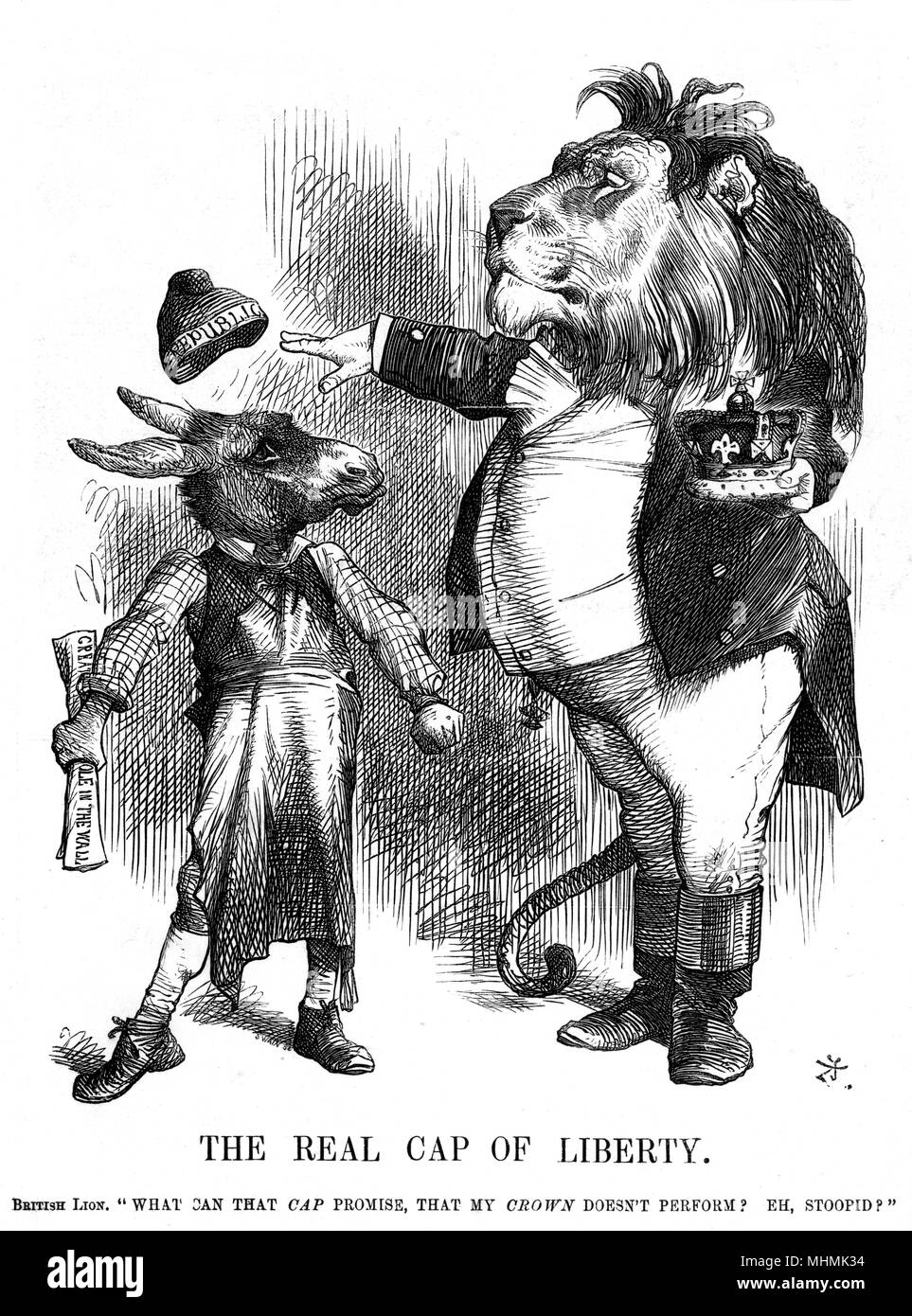 Cartoon, The Real Cap of Liberty Stock Photo - Alamy