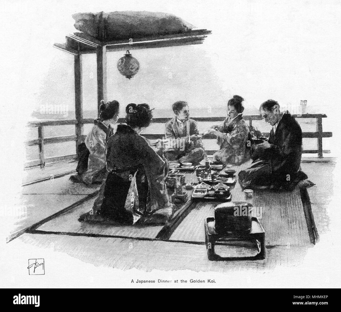 JAPANESE DINNER 1891 Stock Photo - Alamy