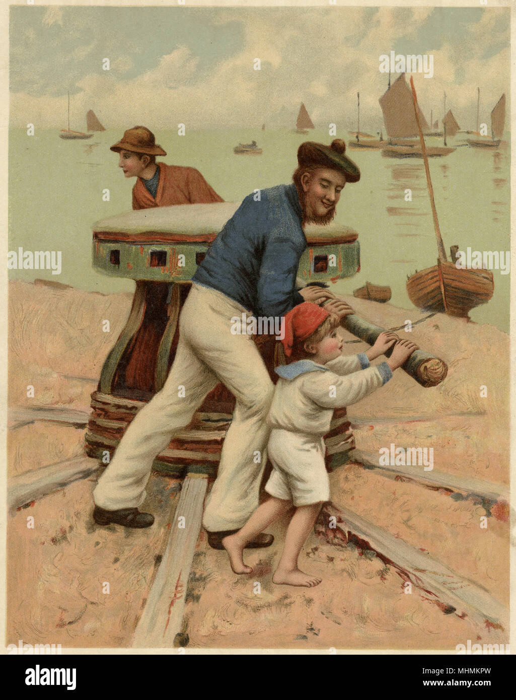 TURNING THE CAPSTAN Stock Photo - Alamy