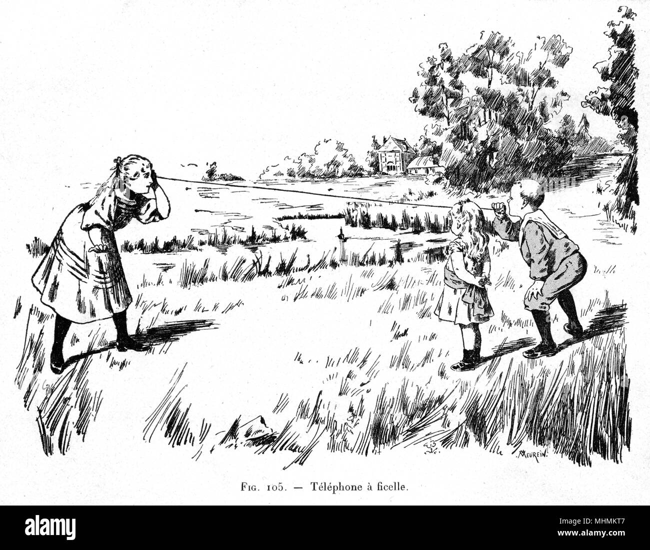 STRING TELEPHONE C19 Stock Photo - Alamy