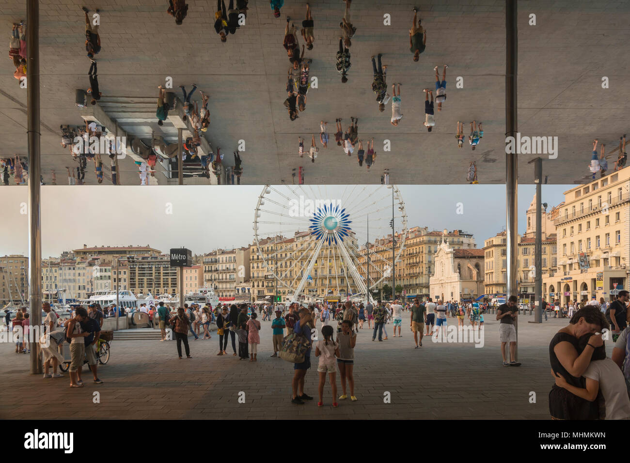 Marseilles,France-august 10,2016:Mirror structure at the old port of ...