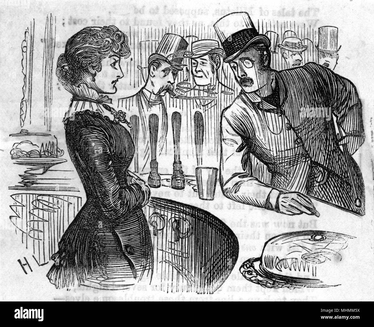 BARMAID AND CUSTOMER Stock Photo - Alamy