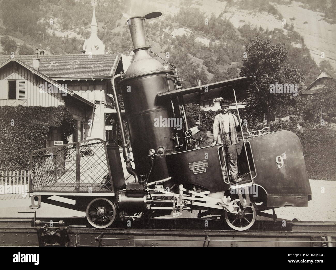 A Swiss narrow gauge rack and pinion railway engine, built circa 1900 ...
