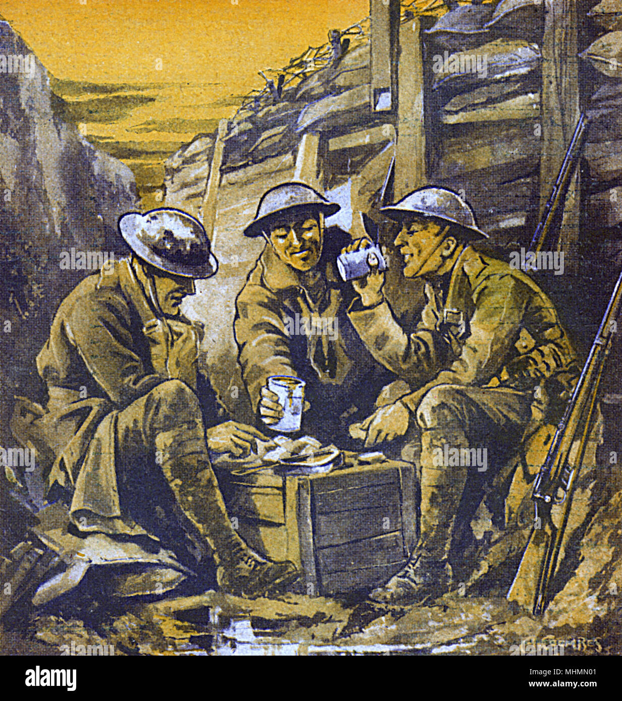 British soldiers in a trench Stock Photo - Alamy