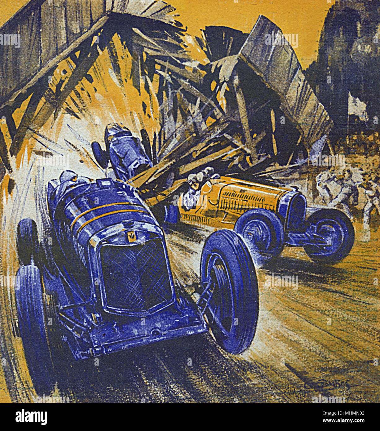 Racing car smashing its way to victory Stock Photo - Alamy