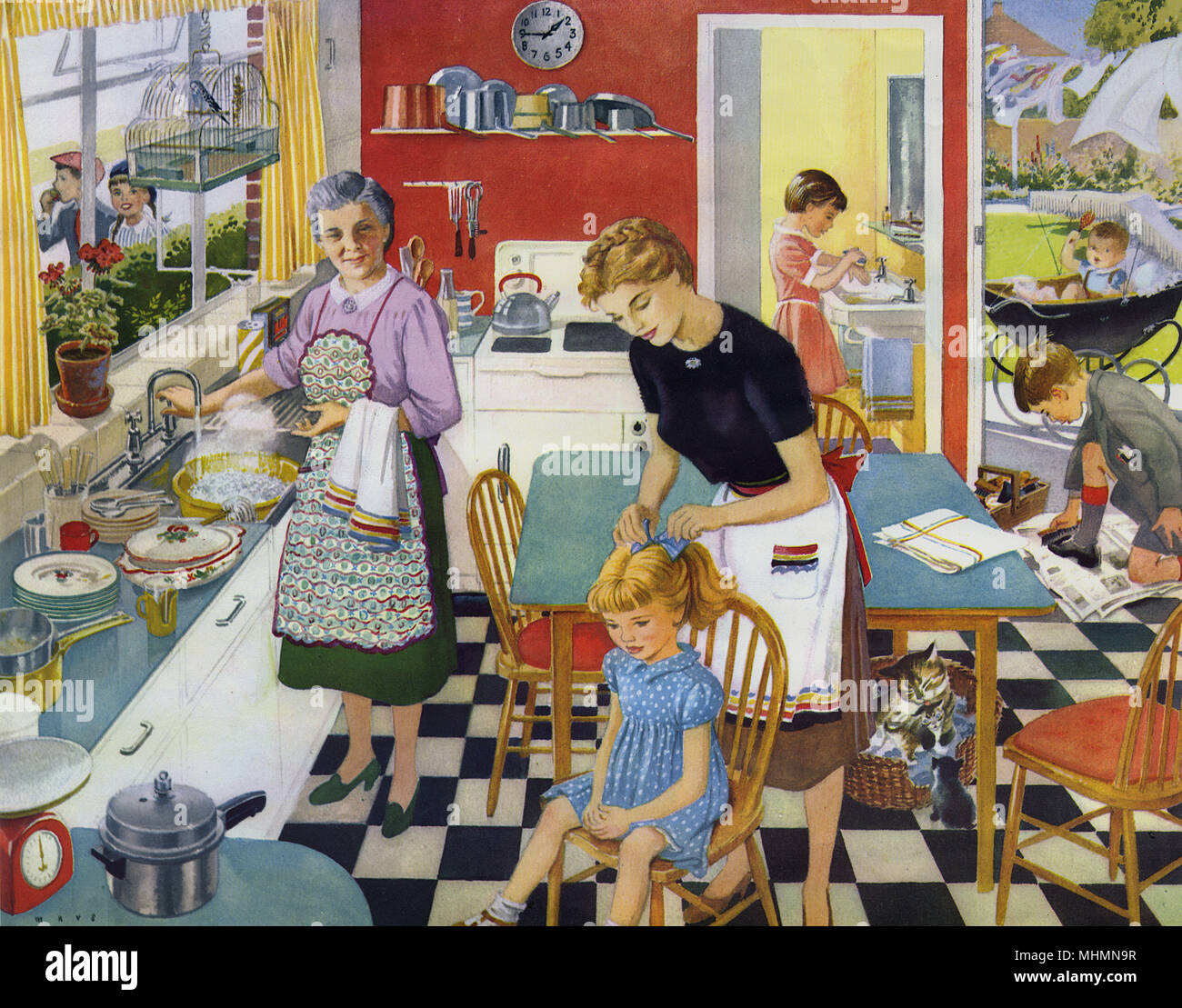 1950s Family Illustration