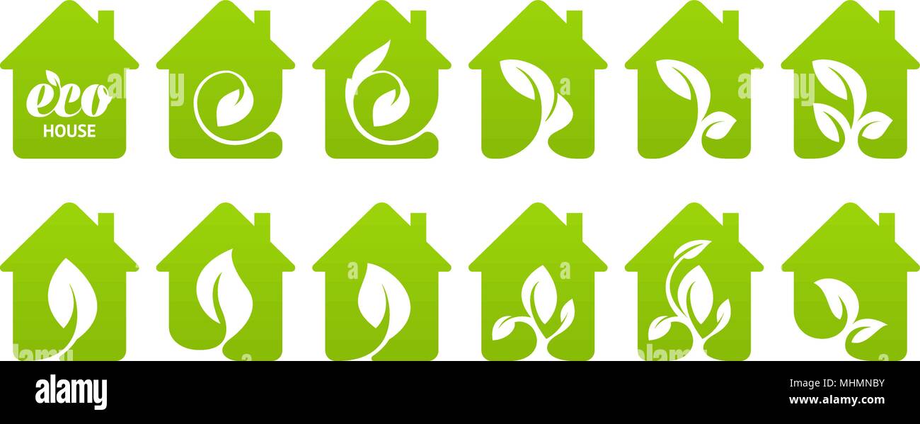 Icon set. Eco house Stock Vector Image & Art - Alamy