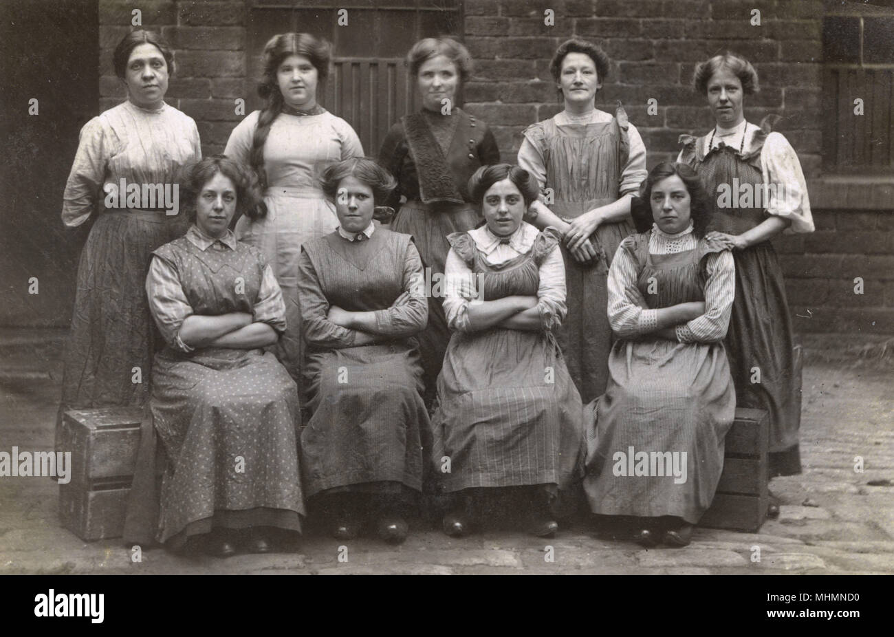 Group of female factory workers, c.1910 Stock Photo - Alamy