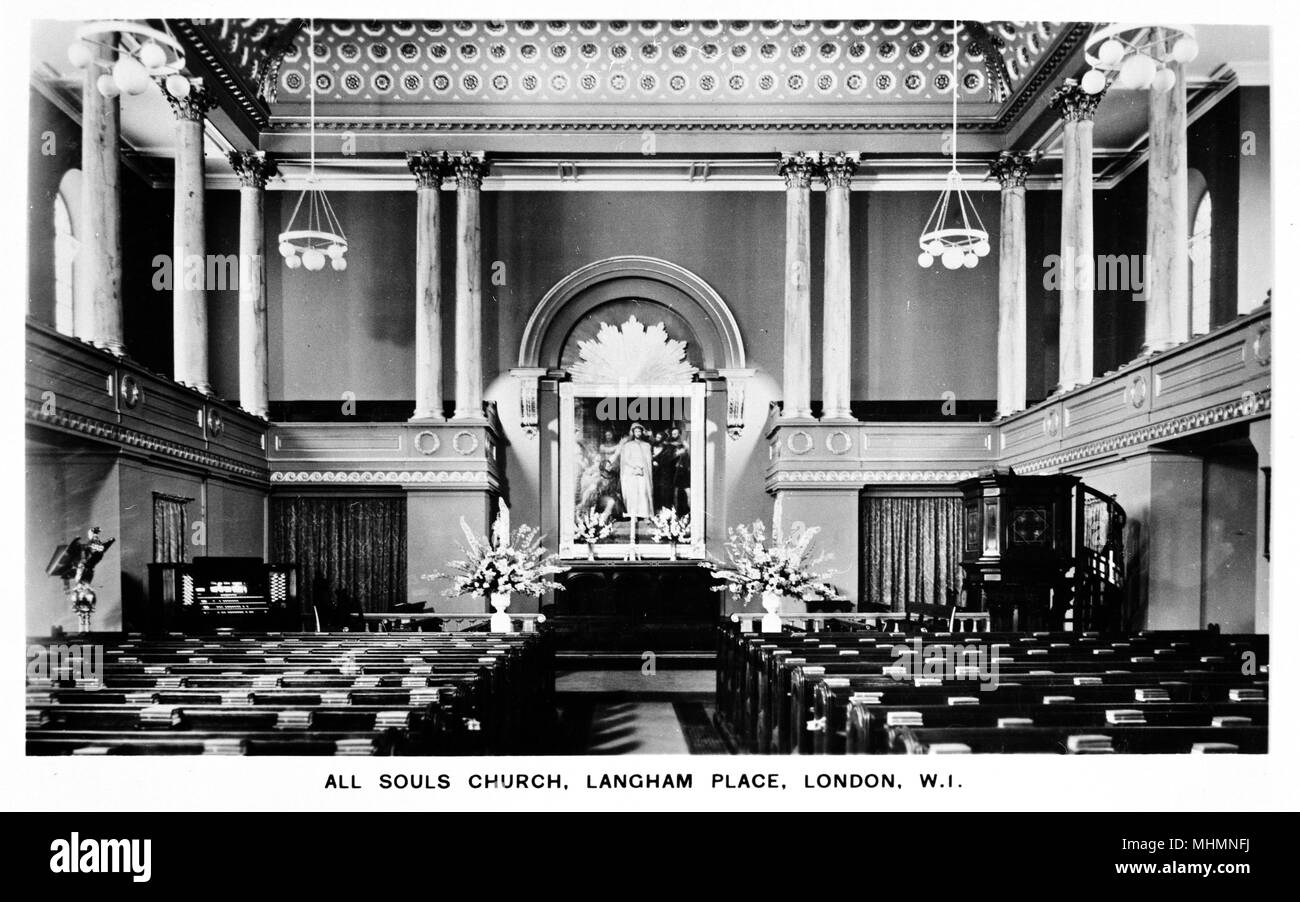 Interior, All Souls' Church, Langham Place, London W1 Stock Photo - Alamy