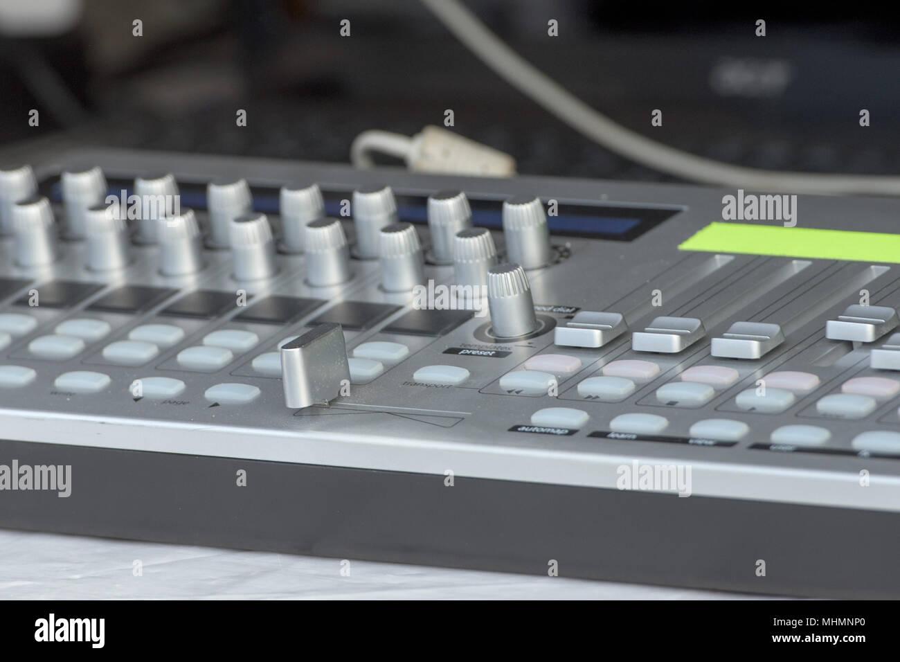 professional audio mixer slider detail Stock Photo - Alamy