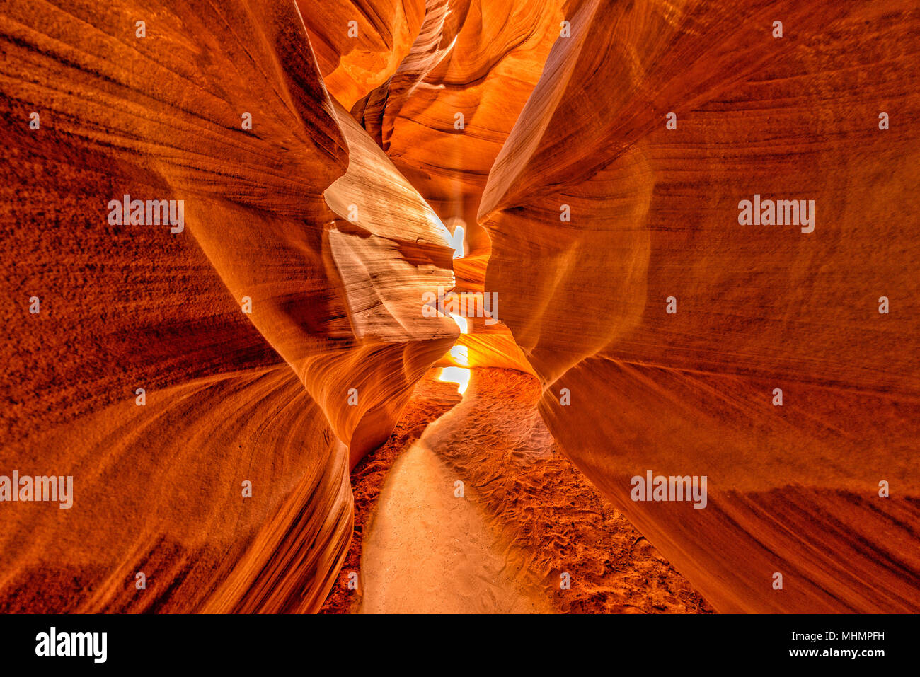 Antelope Canyon lights and rocks arizona usa Stock Photo - Alamy