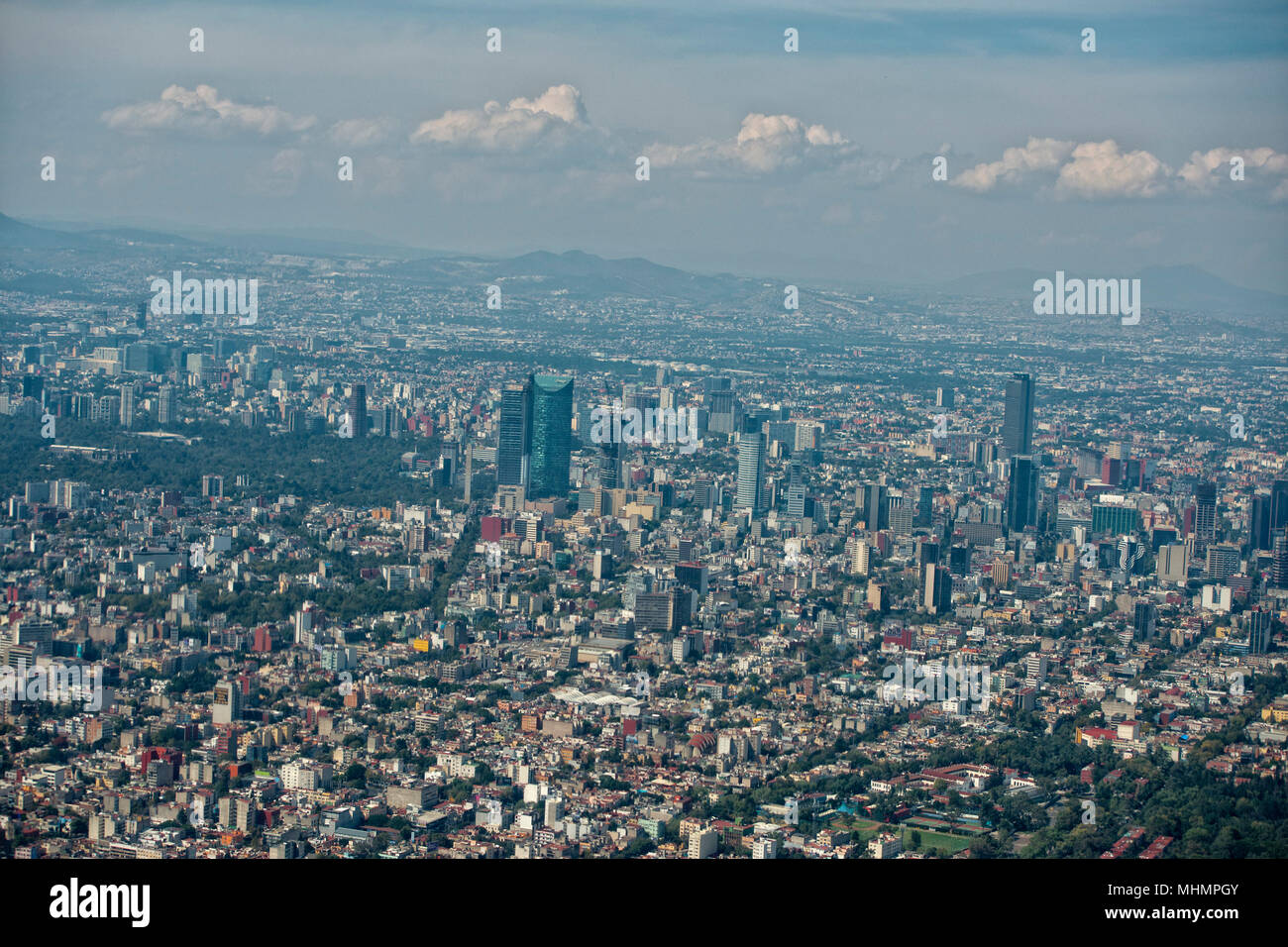 mexico city aerial view landscape from airplane Stock Photo - Alamy