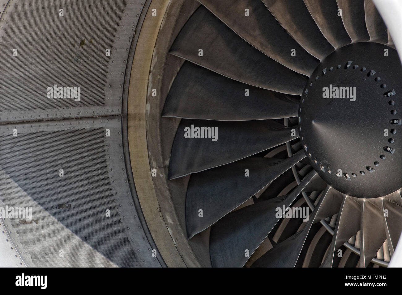 Airplane Jet gas turbine engine detail Stock Photo - Alamy
