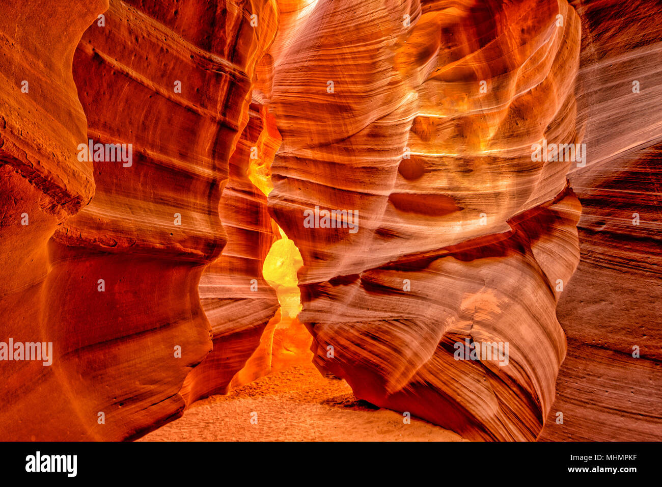 Antelope Canyon lights and rocks arizona usa Stock Photo - Alamy