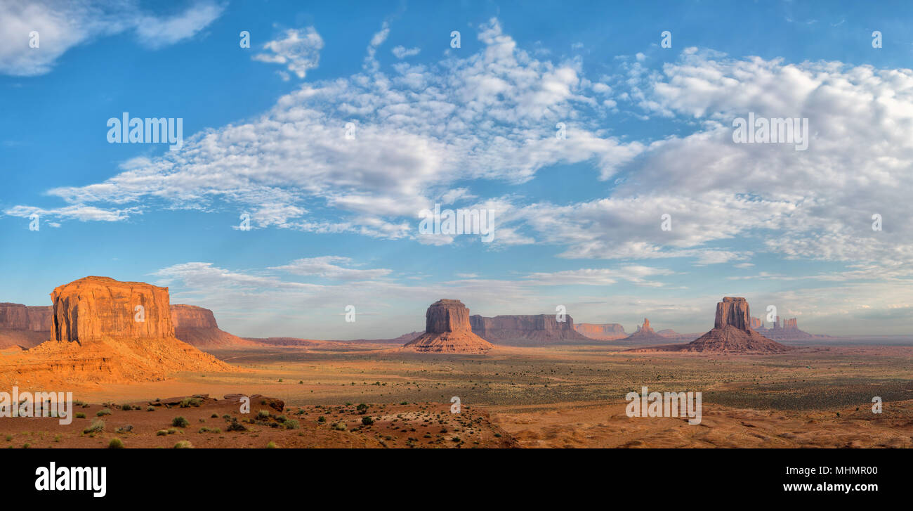 Monument Valley aerial panorama sky view Stock Photo - Alamy