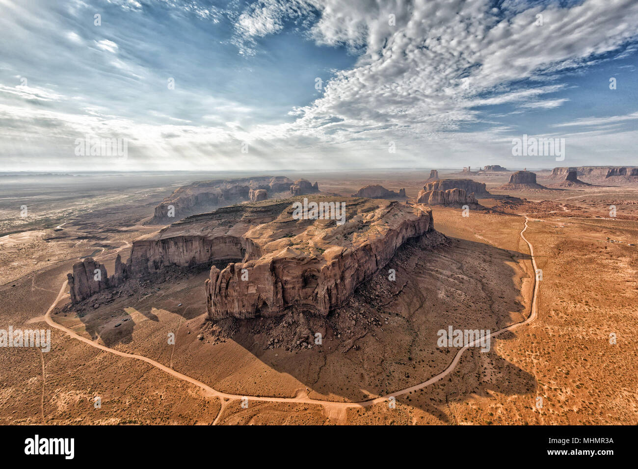 Monument Valley aerial sky view from balloon Stock Photo - Alamy
