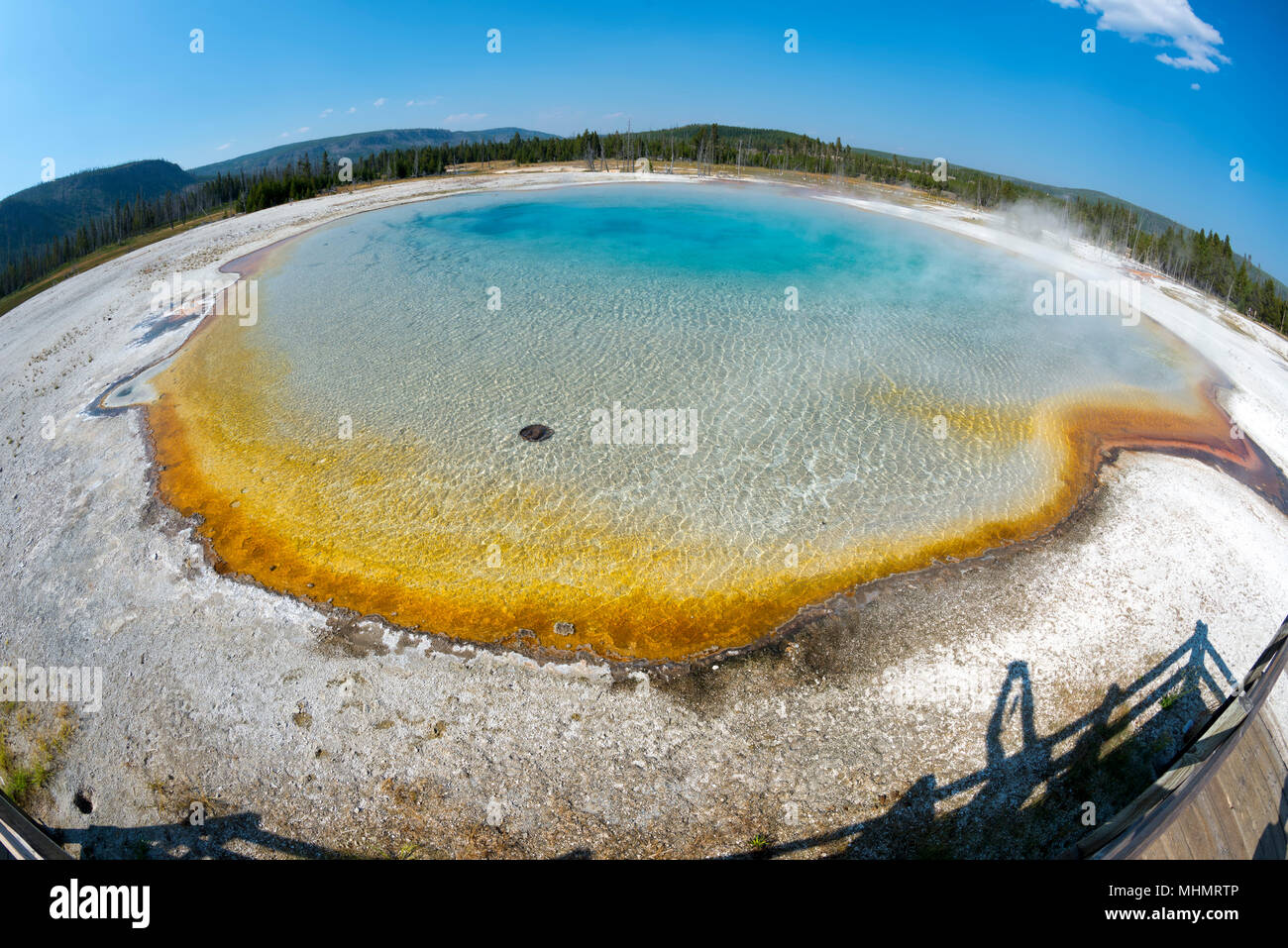 Yellowstone colorful hot pool Geyser Old Faithful Stock Photo - Alamy