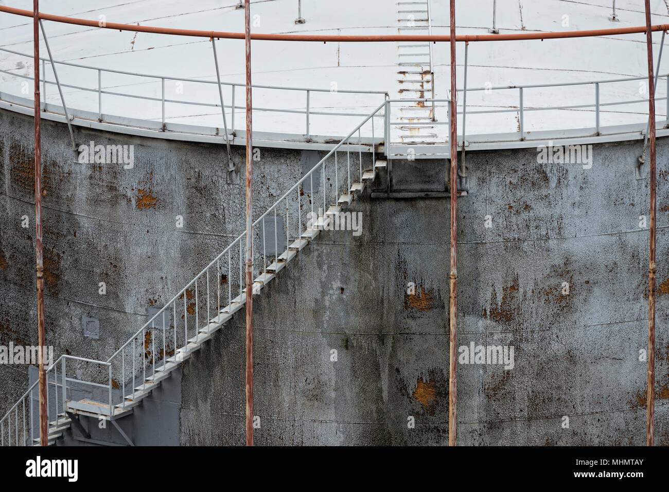 Rugged harbour silo in a harbour Stock Photo - Alamy