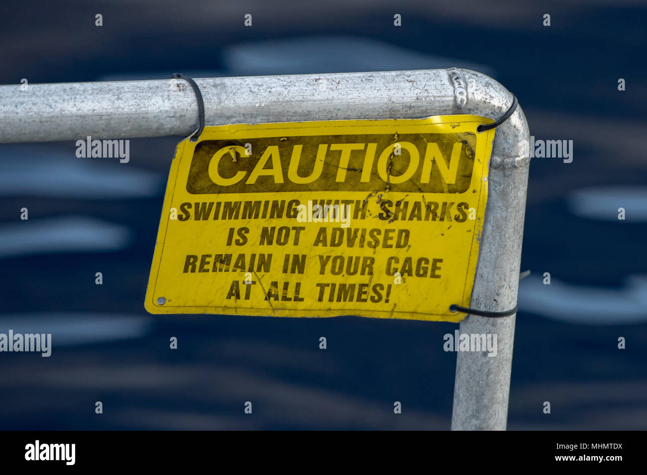 Shark warning sign black and white hi-res stock photography and images ...