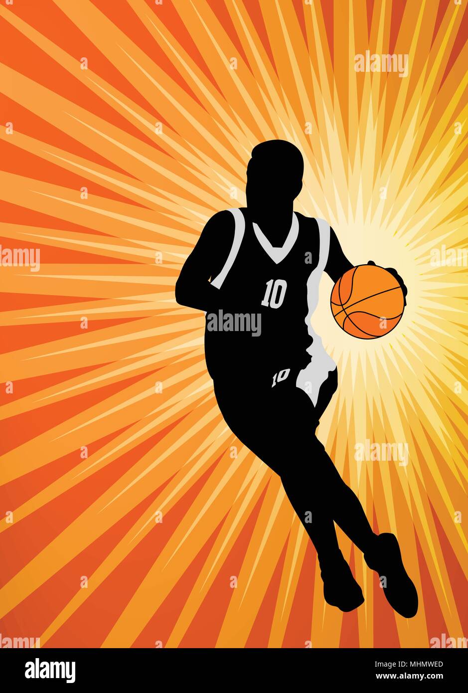 Basketball player on court Stock Vector Images - Alamy
