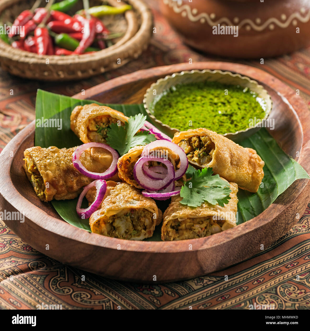 Goan prawn stuffed papads. Goa India Food Stock Photo - Alamy