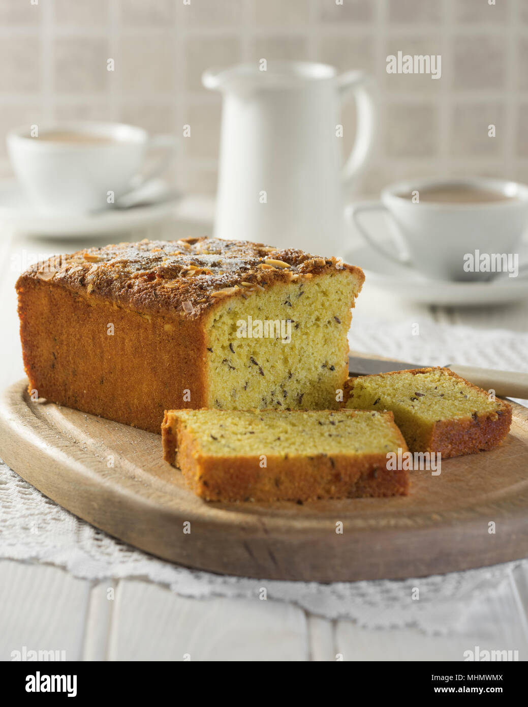 Seed cake. Traditional cake with caraway seeds. UK Food Stock Photo - Alamy