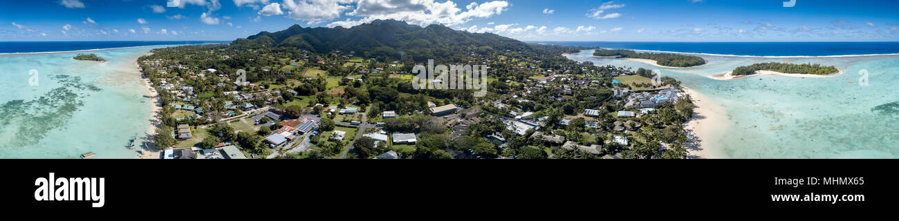 Cook Islands Rarotonga Aerial View Stock Photos & Cook Islands ...