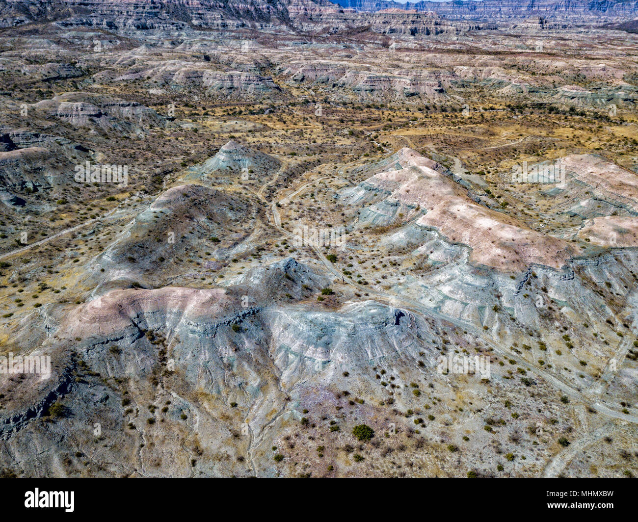 aerial panorama Baja California Sur Rocks desert landscape view with ...