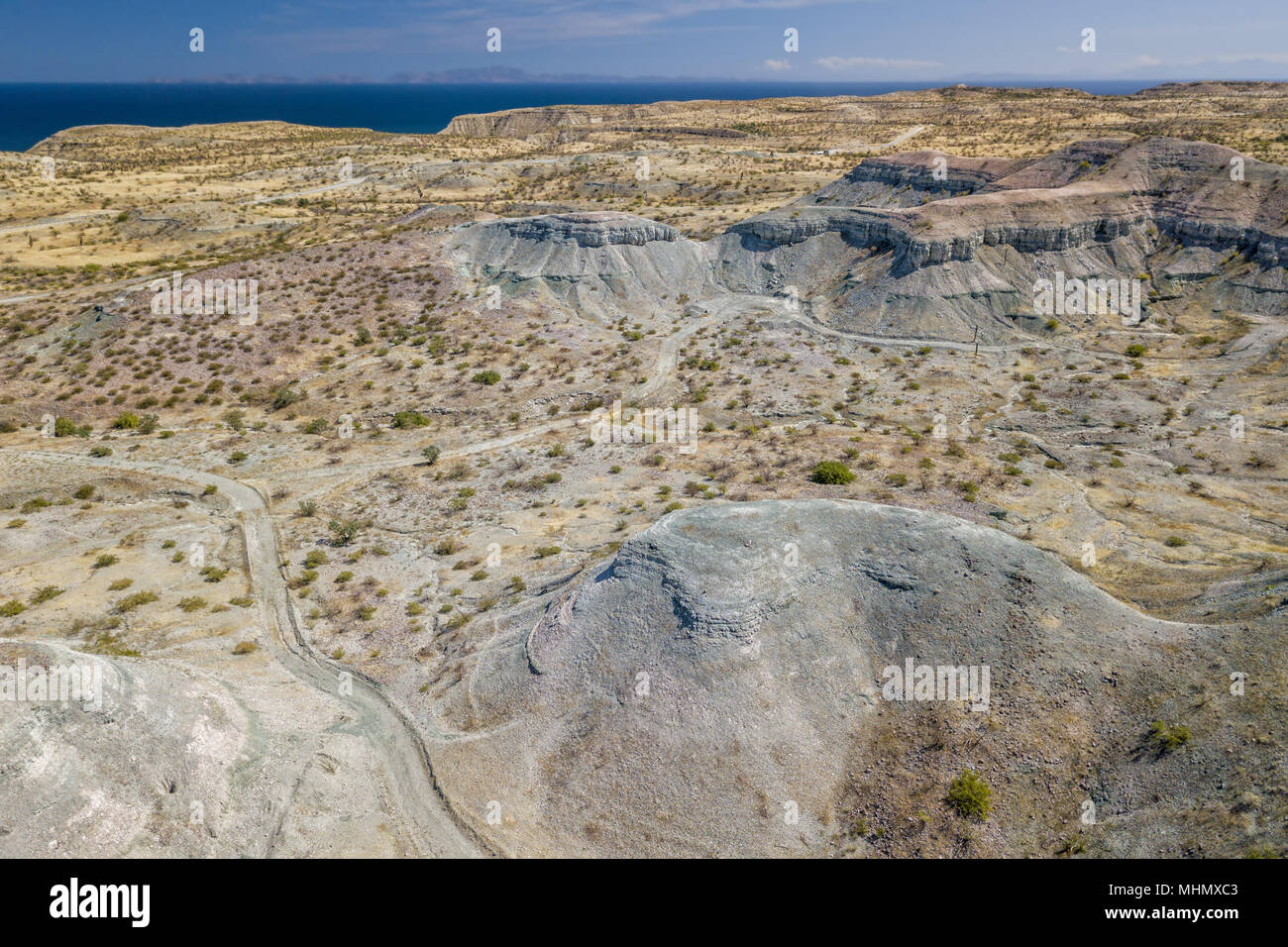 aerial panorama Baja California Sur Rocks desert landscape view with ...