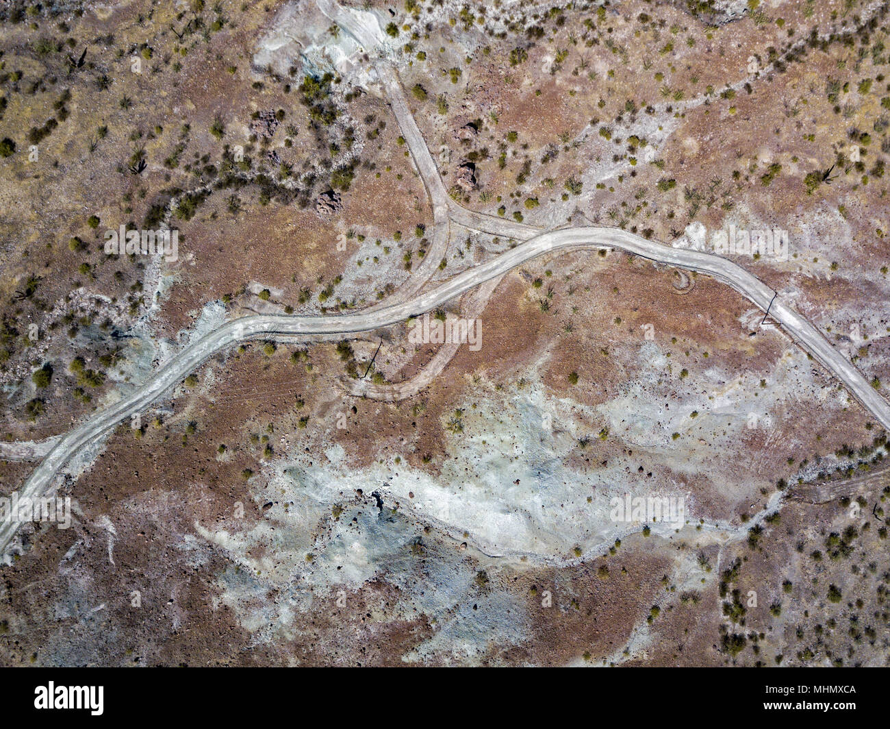 aerial panorama Baja California Sur Rocks desert landscape view with ...