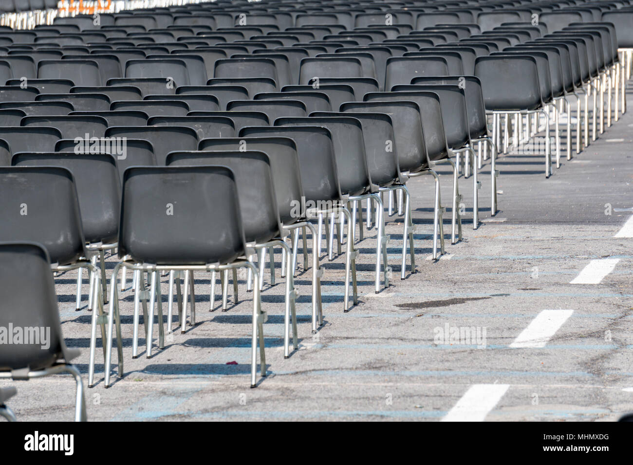 Many empty chairs without audience detail Stock Photo - Alamy