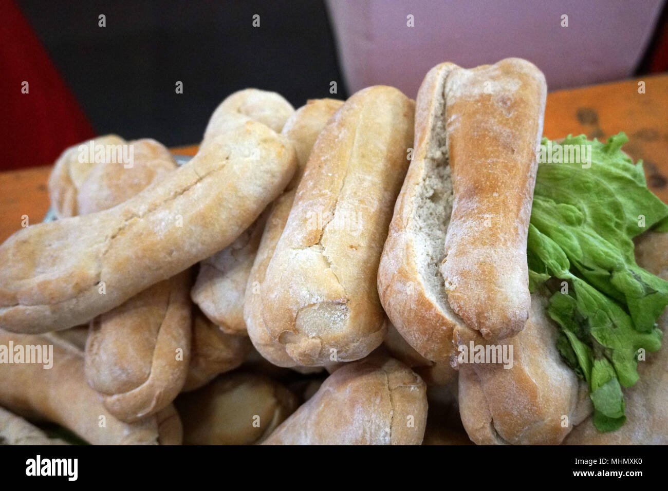 Italian Panini with chips in florence Stock Photo - Alamy