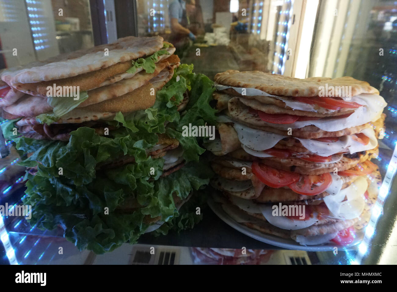 Italian Panini with chips in florence Stock Photo - Alamy