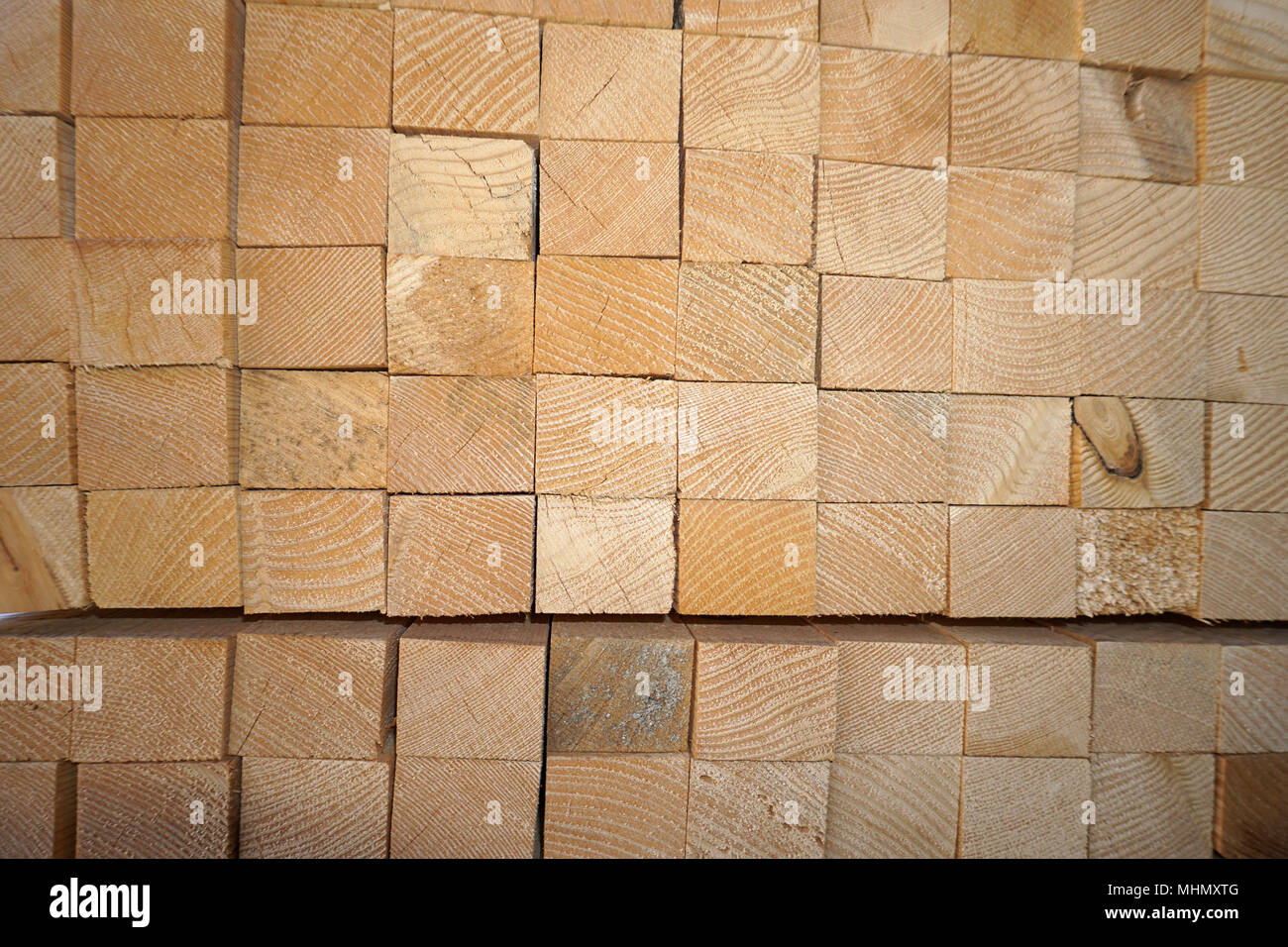 wood log and block in sawmill detail Stock Photo - Alamy