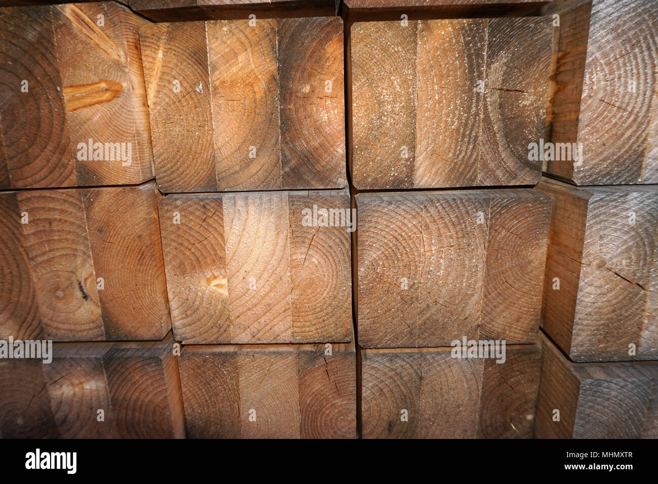 wood log and block in sawmill detail Stock Photo - Alamy