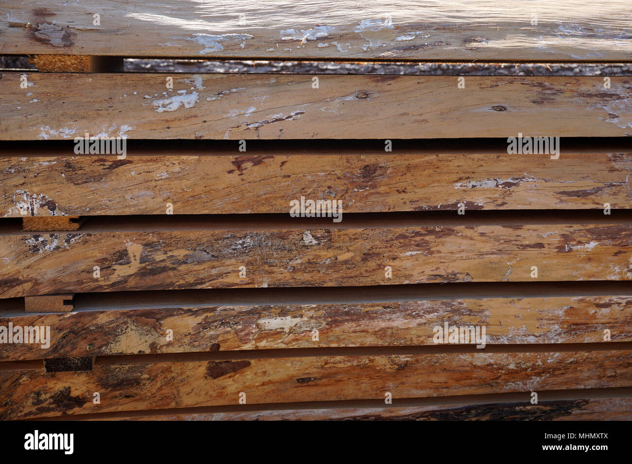 wood log and block in sawmill detail Stock Photo - Alamy