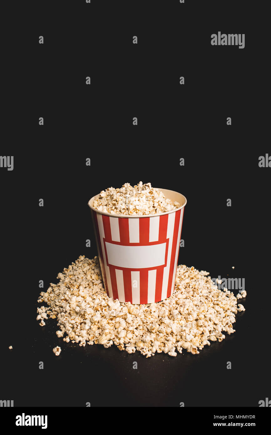 classic striped bucket of popcorn Stock Photo - Alamy