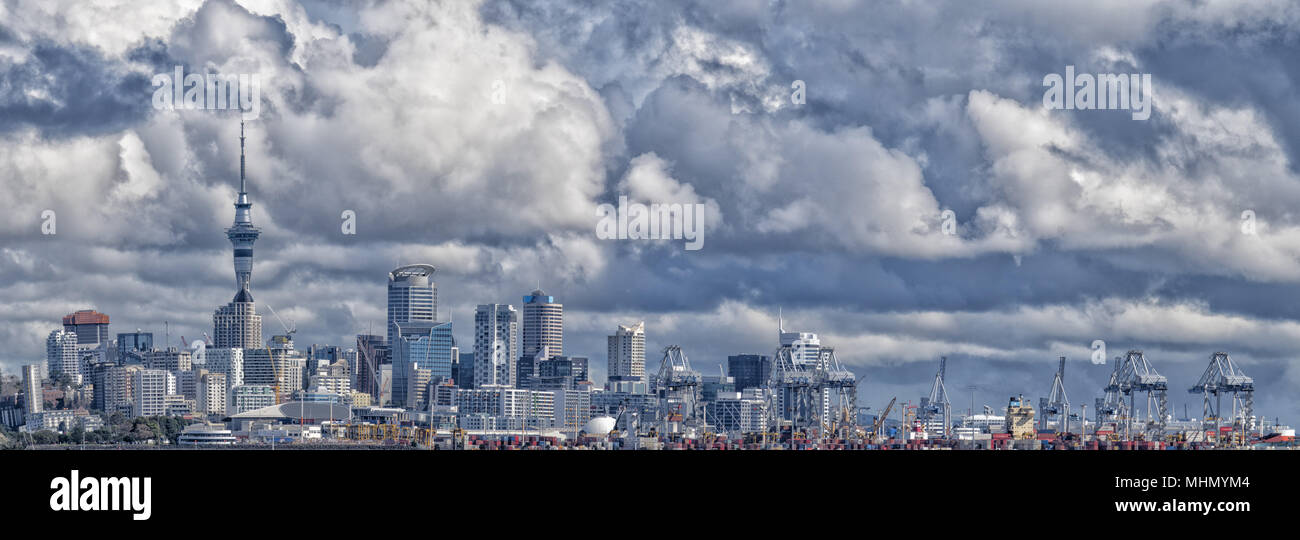 Auckland New Zealand cityscape panorama huge landscape Stock Photo - Alamy