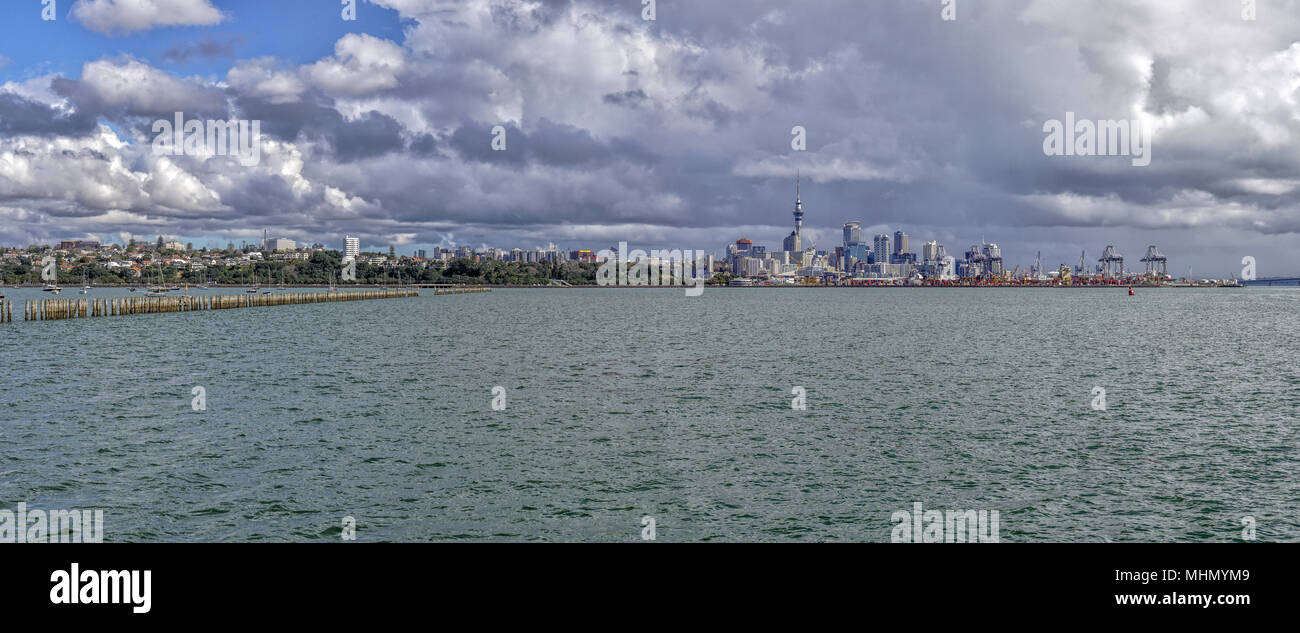 Auckland New Zealand cityscape panorama huge landscape Stock Photo - Alamy