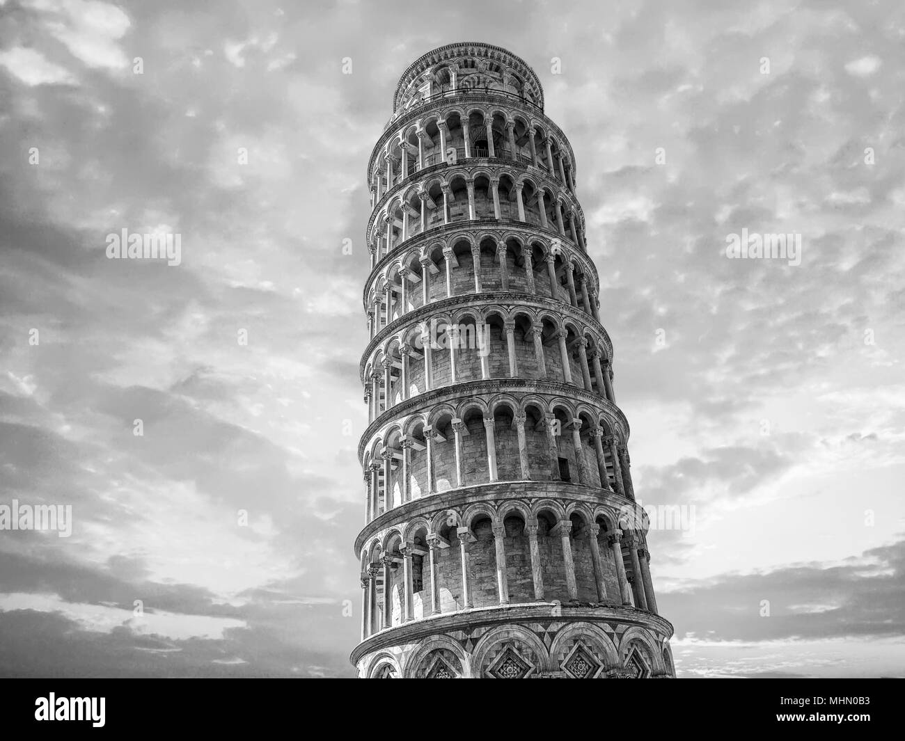 The leaning tower detail Black and White Stock Photos & Images - Alamy