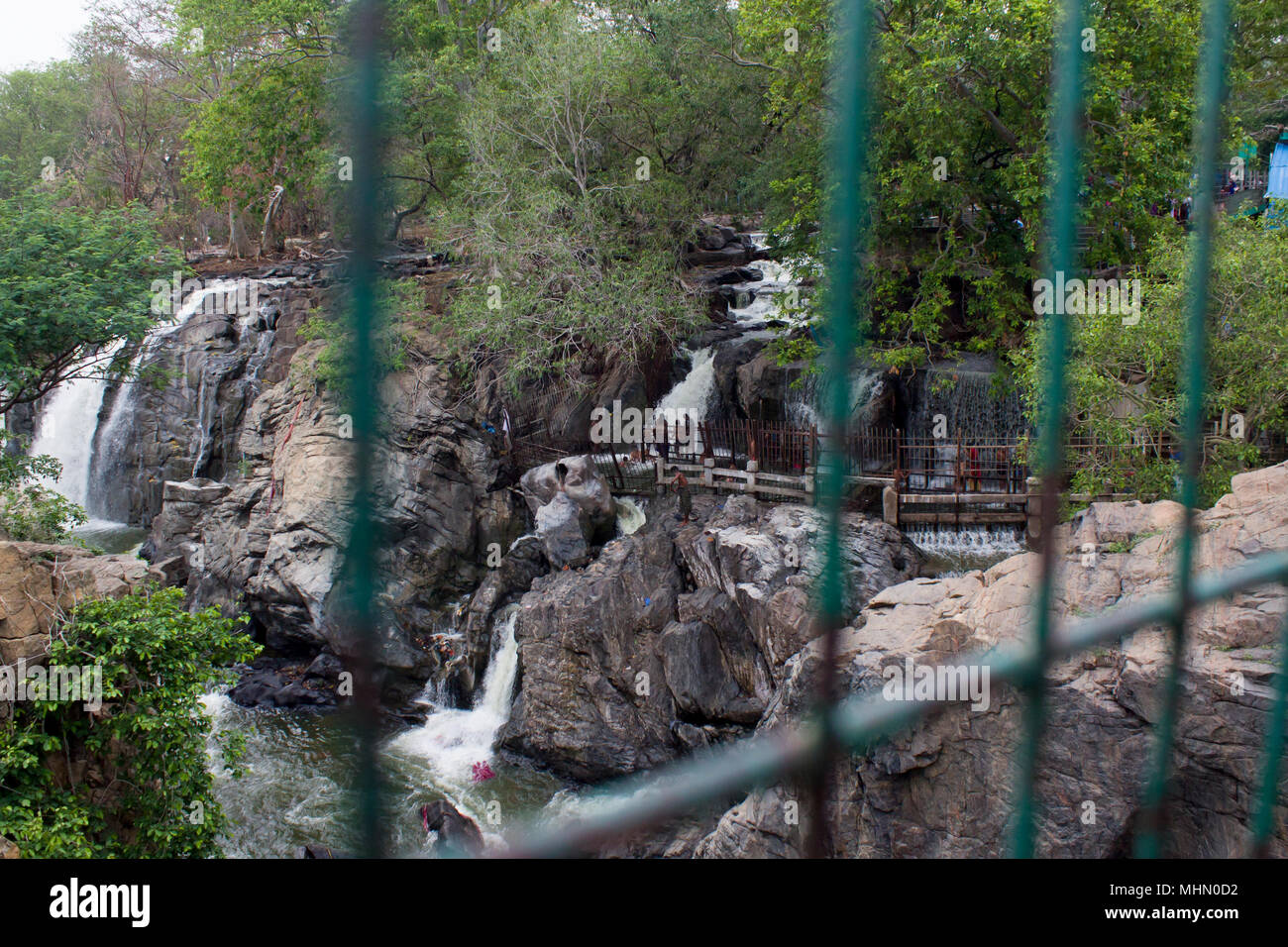 Hogenakkal waterfall in South India on the Kaveri river in the ...