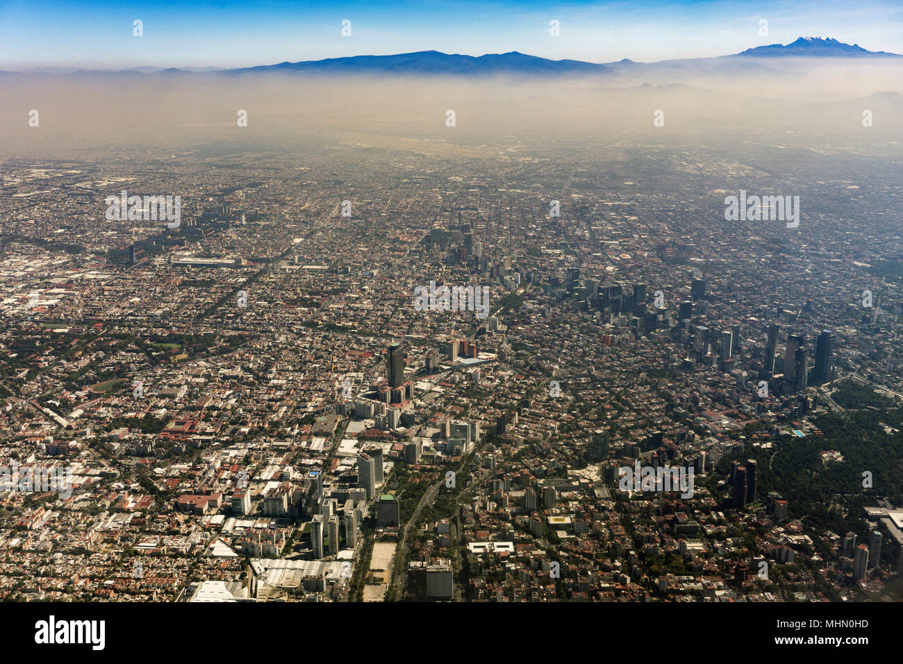mexico city aerial view landscape from airplane Stock Photo - Alamy