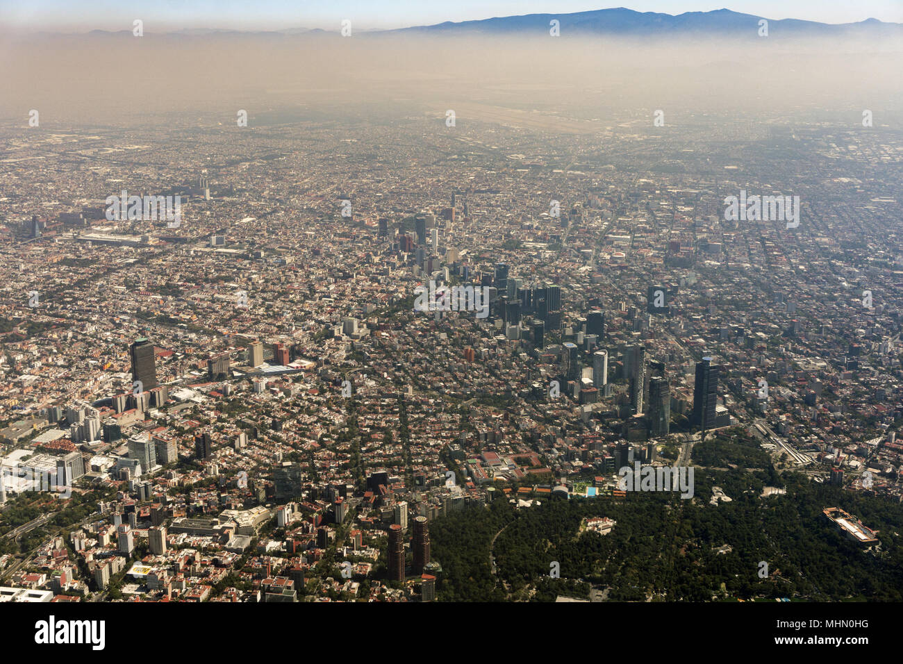mexico city aerial view landscape from airplane Stock Photo - Alamy
